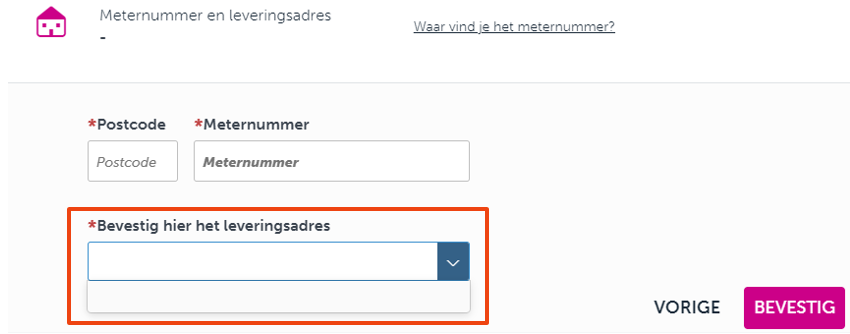 Ik geef mijn postcode en meternummer in, maar ik kan geen leveringsadres bevestigen. | Farys